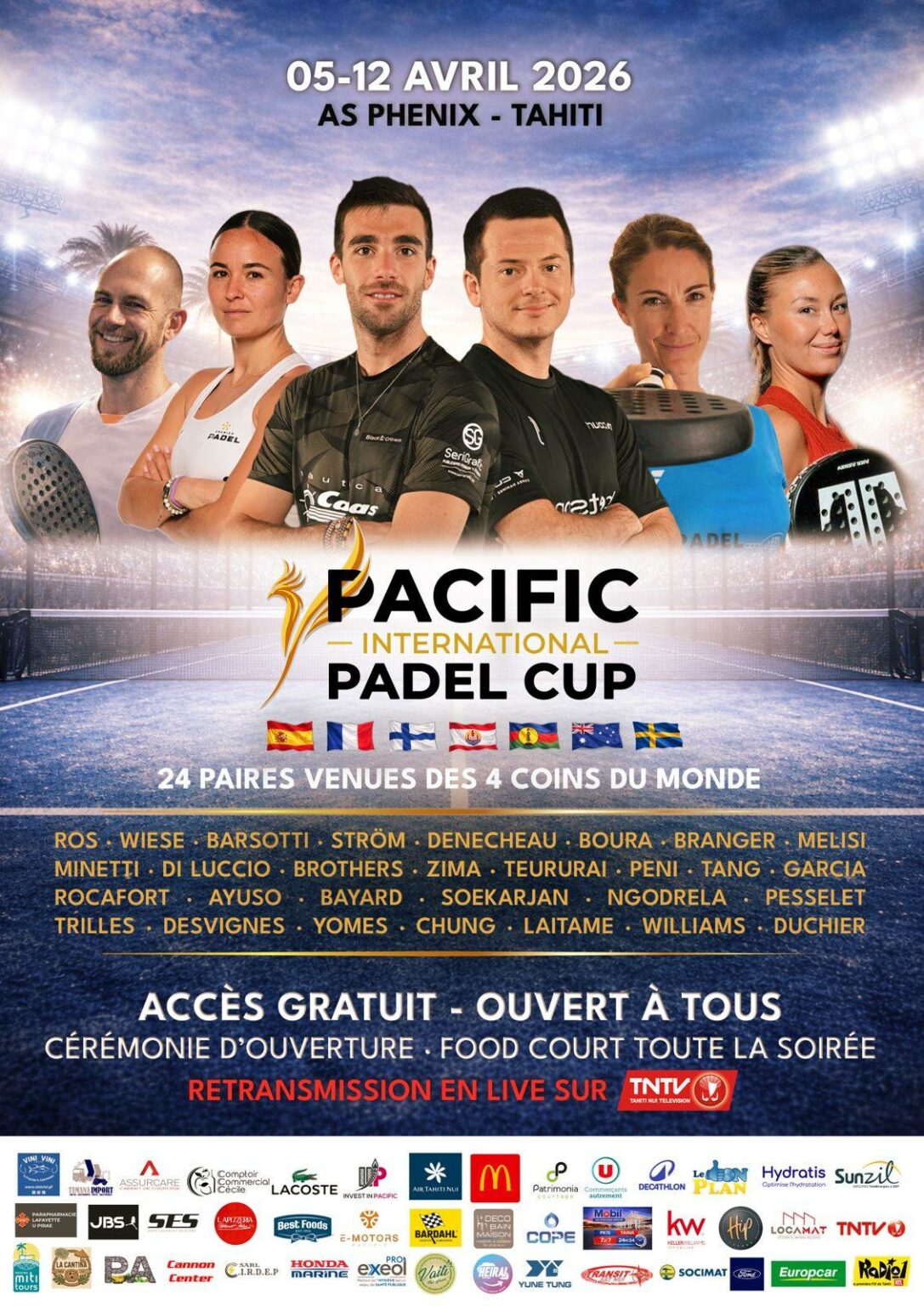 Pacific International Padel Cup 2026 à Tahiti : dates et joueurs